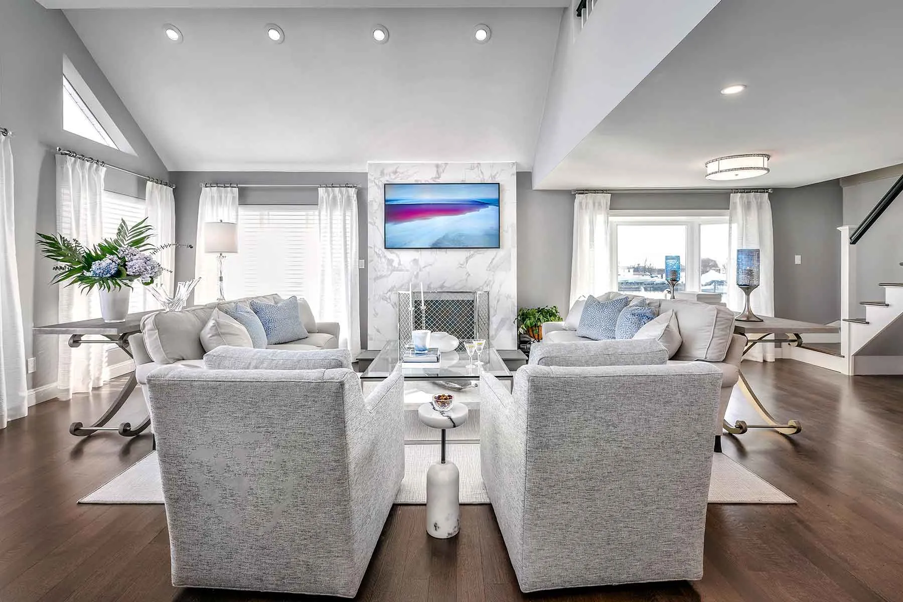 Coastal Chic Open Concept Living Space - Twice As Nice Interiors - Long ...